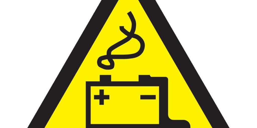 Panneau danger "charge de la batterie